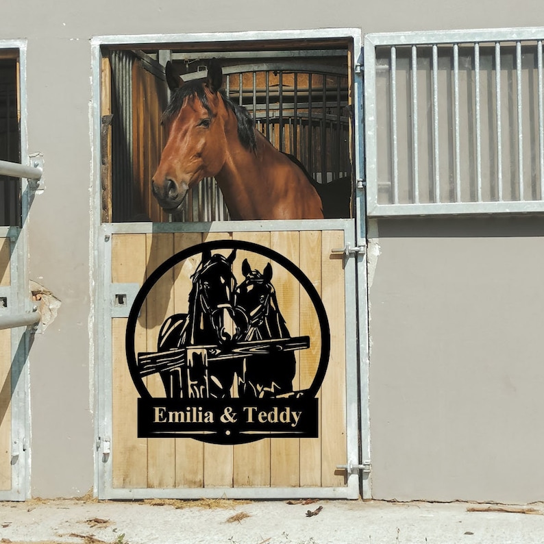 Personalized Horse Sign Horse Stall Sign Horses Farm Metal Sign Horse ...