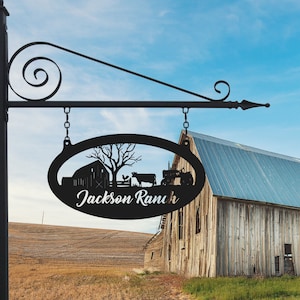 Custom Metal Ranch Sign Metal Barn Sign Name Sign Metal Farm Sign Metal ...