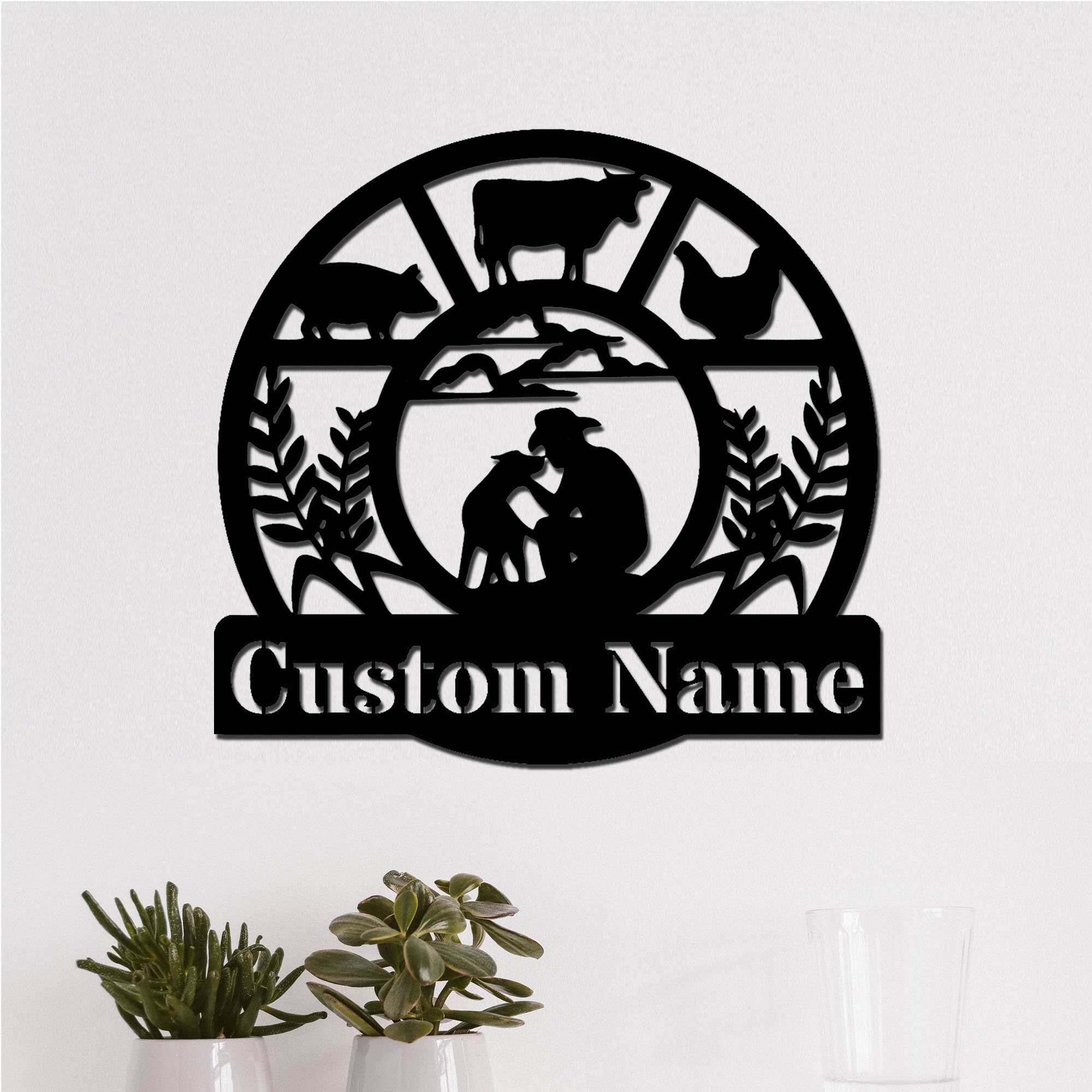 Custom Metal Farm Sign Pig Cow Chicken Sign Farmhouse Wall - Etsy