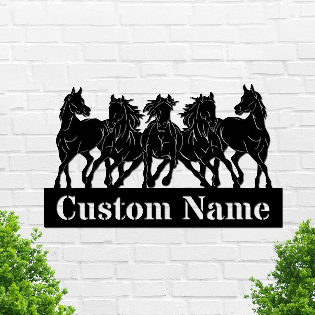 Personalized Horse Metal Wall Decor Metal Horse Sign Barn Decor ...