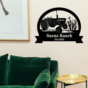Metal Tractor Sign Personalized Tractor Metal Wall Art Custom Farm Sign ...