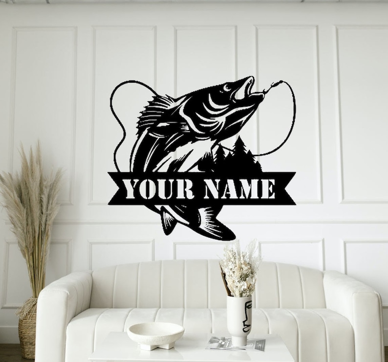 Custom Fish Metal Wall Art Fish Metal Name Sign Fishing Sign - Etsy