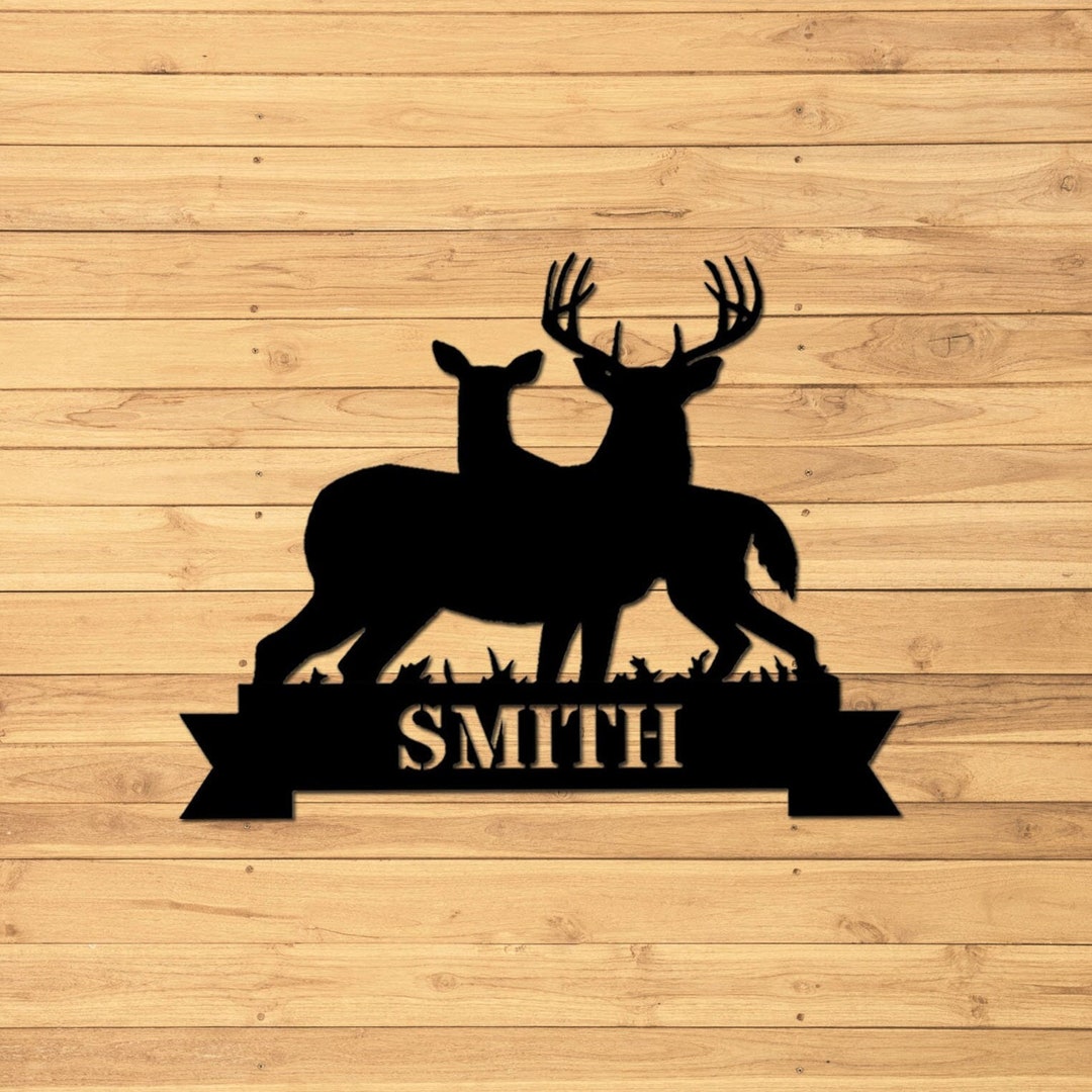 Personalized Deer Metal Sign Cabin Sign Deer Hunter Sign Outdoor Hunter ...
