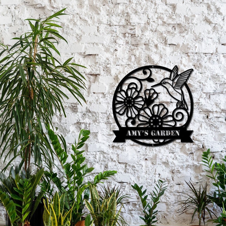 Custom Hummingbird Sign Personalized Hummingbird Metal Name Sign Metal ...