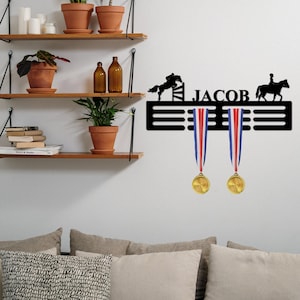 Custom Horse Riding Medal Hanger Medal Holder With Name Display Rack ...