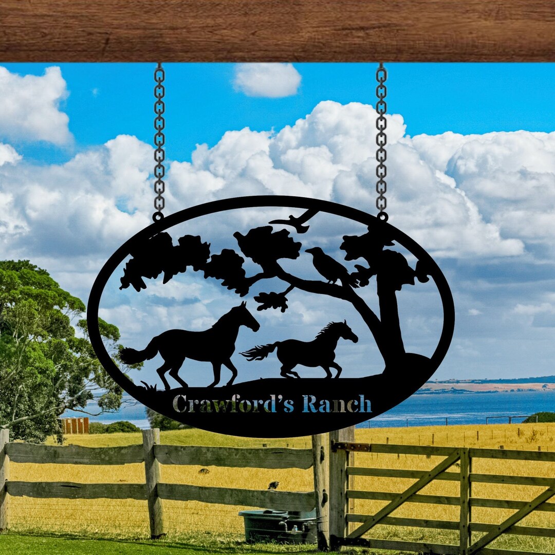 Custom Horse Metal Wall Art Ranch Metal Sign Ranch Decor Outdoor Metal ...