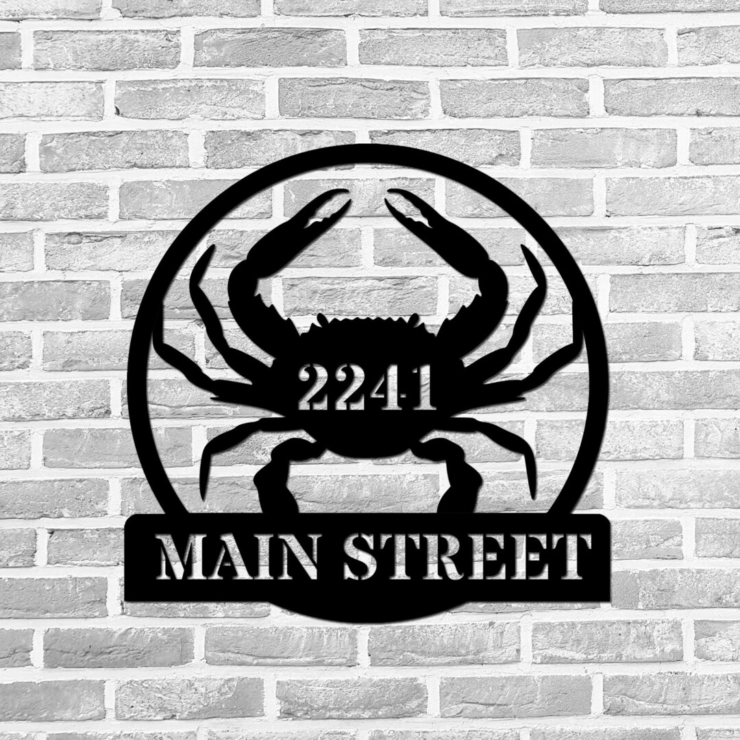 Custom Maryland Crab Metal Wall Art Crab Address Plaque Maryland Crab ...