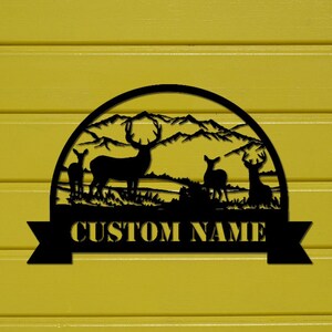 Personalized Deer Metal Sign Cabin Sign Deer Hunter Sign Outdoor Hunter ...