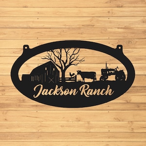 Custom Metal Ranch Sign Metal Barn Sign Name Sign Metal Farm Sign Metal ...
