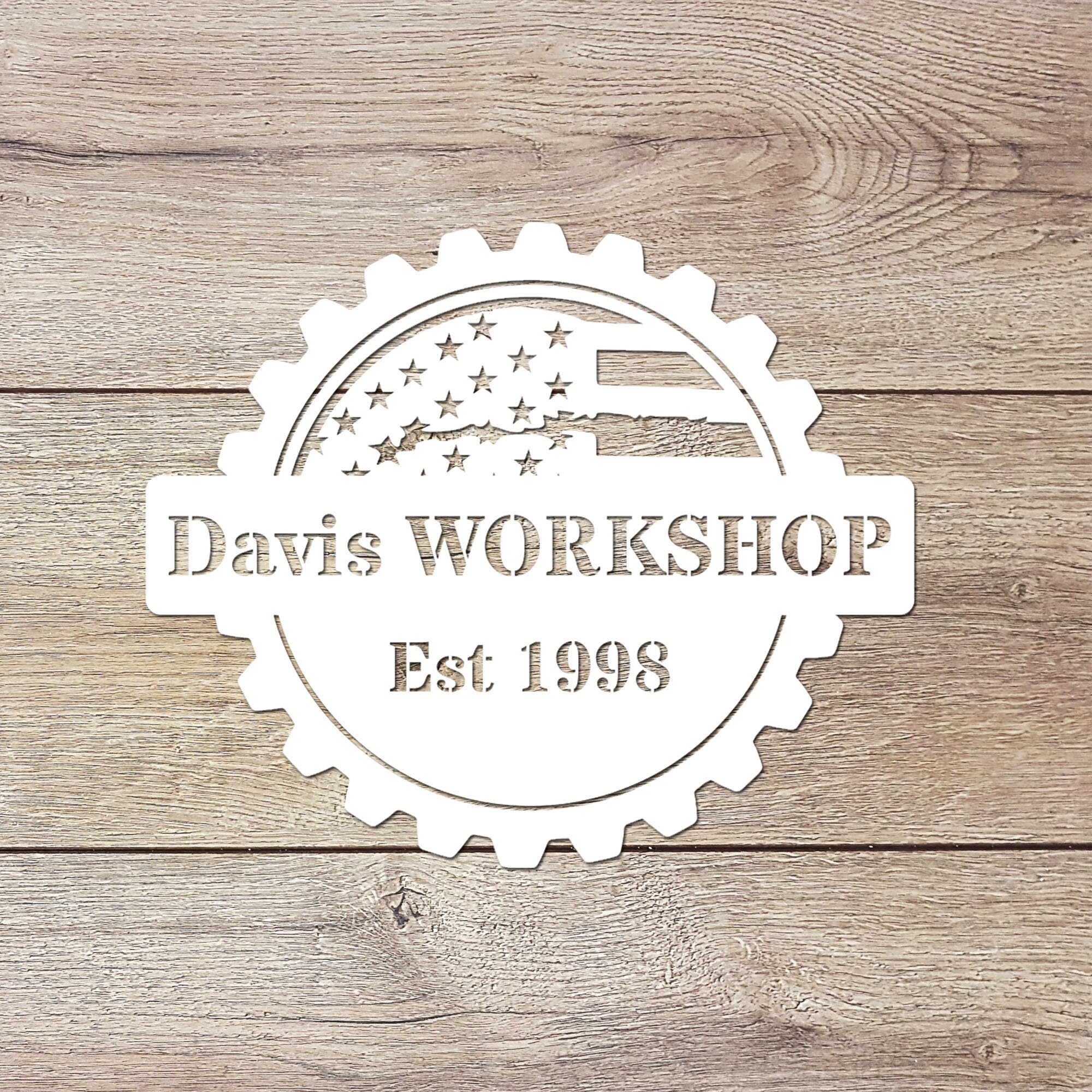 Custom Metal Garage Sign Custom American Flag Workshop Sign - Etsy