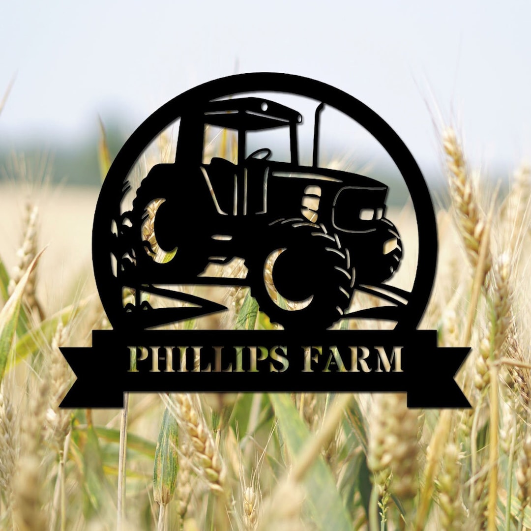 Metal Tractor Sign Personalized Tractor Metal Wall Art Custom Farmhouse ...