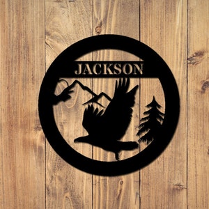 Personalized Metal Eagle Sign Custom Eagle Name Sign Eagle Metal Wall ...