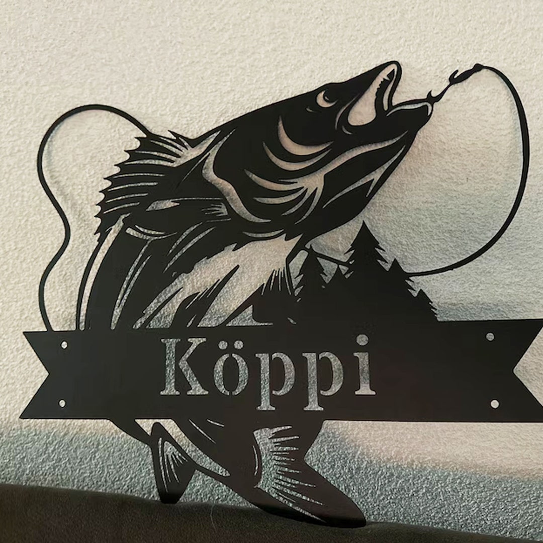Custom Fish Metal Wall Art Fish Metal Fishing Sign Fishing Metal Fish ...