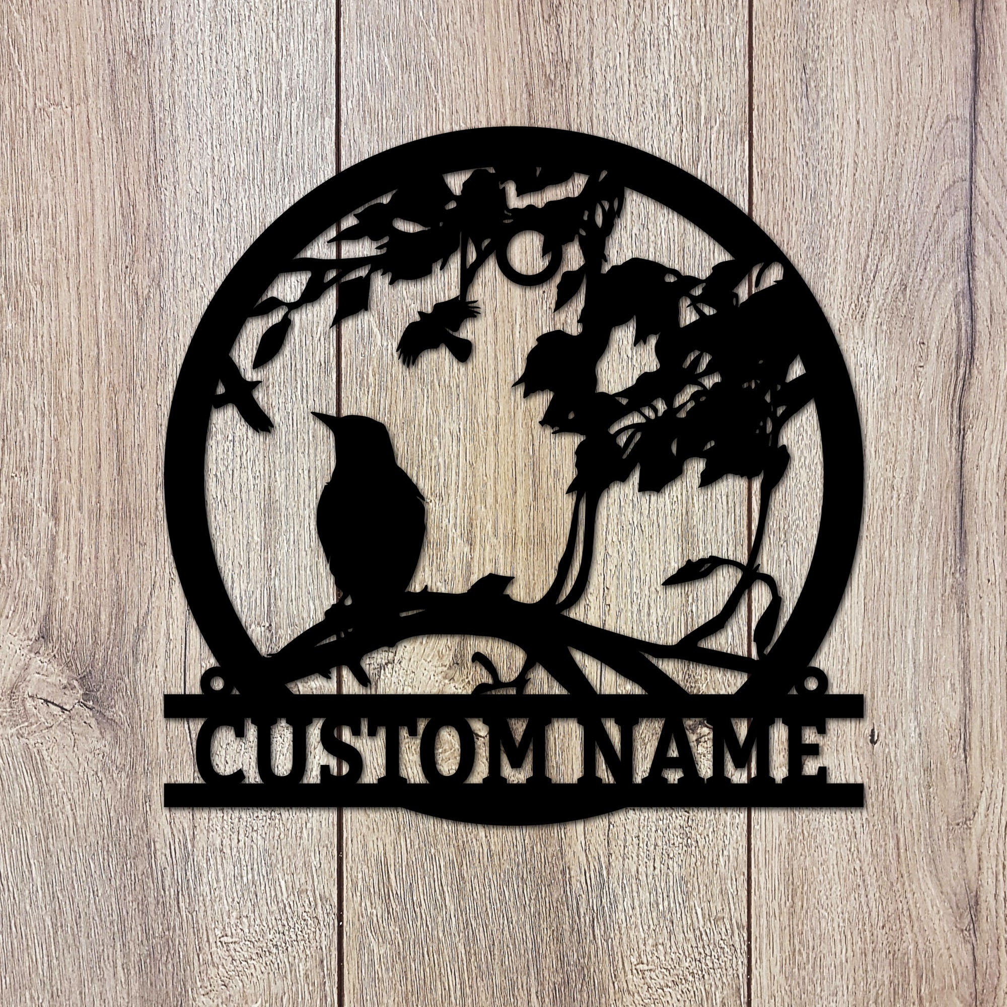 Custom Crow Metal Wall Art Black Crow Name Sign Black Crow - Etsy Canada