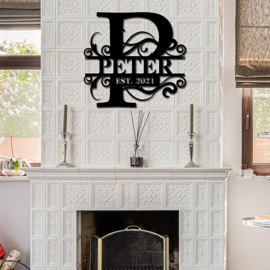 Custom Last Name Sign for Wall Established Family Sign Monogram Wall ...