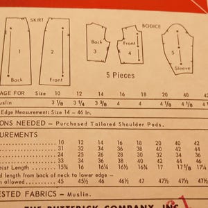 Vintage 1950s Basic Fitting Dress Pattern - Butterick 200 - Sloper or ...