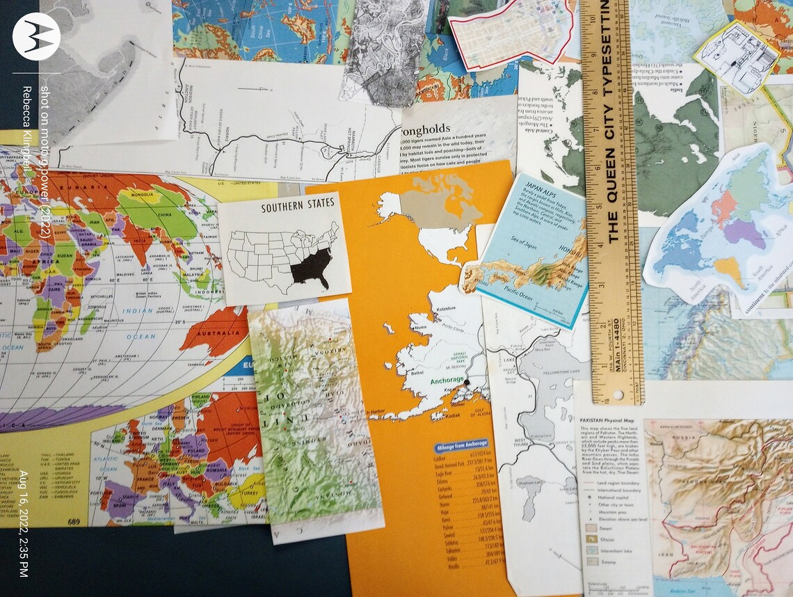 MAPS Collage Cutout Pack: 50 Cutout Vintage Images for Mixed - Etsy