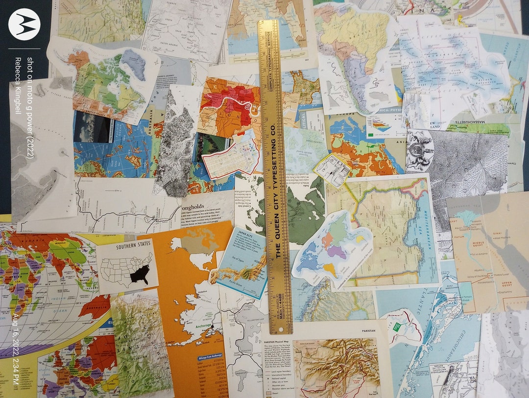 MAPS Collage Cutout Pack: 50+ Cutout Vintage Images for Mixed Media ...