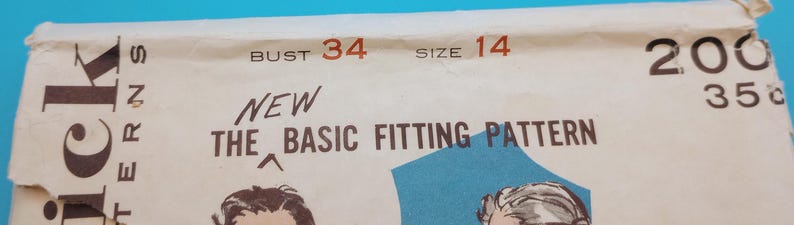 Vintage 1950s Basic Fitting Dress Pattern - Butterick 200 - Sloper or ...