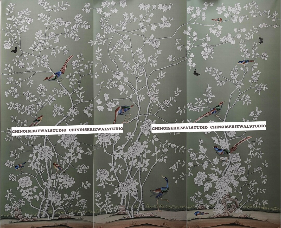 Chinoiserie Murals Chinoiserie Panels Hand Painted Wallpapers - Etsy