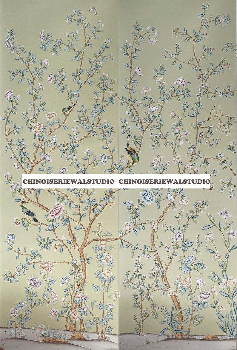 Chinoiserie Wallpapers Chinoiserie Panels Hand Painted - Etsy