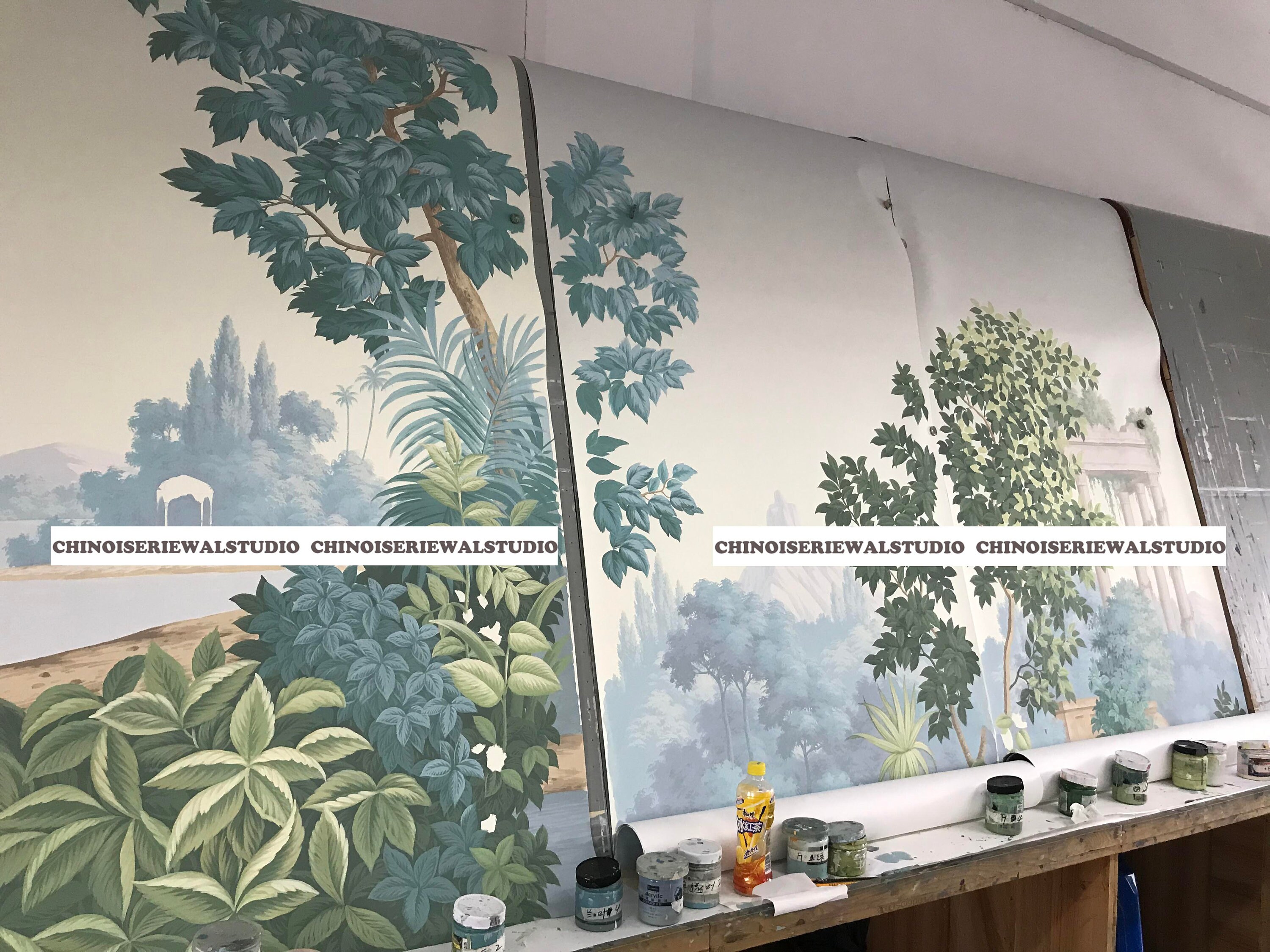 Panoramic Panels Panoramic Murals Handpainted Wallpaper on - Etsy