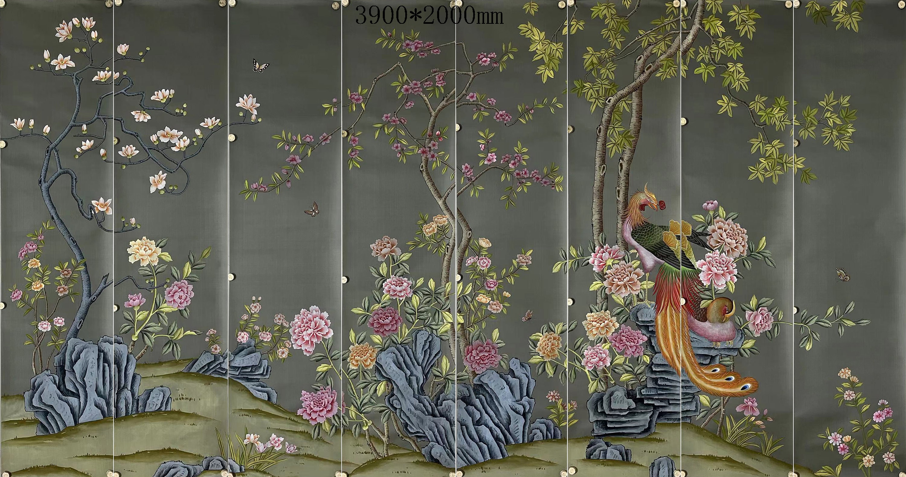 Chinoiserie Panels Chinoiserie Murals Hand Painted Wallpaper on Silk 19 ...