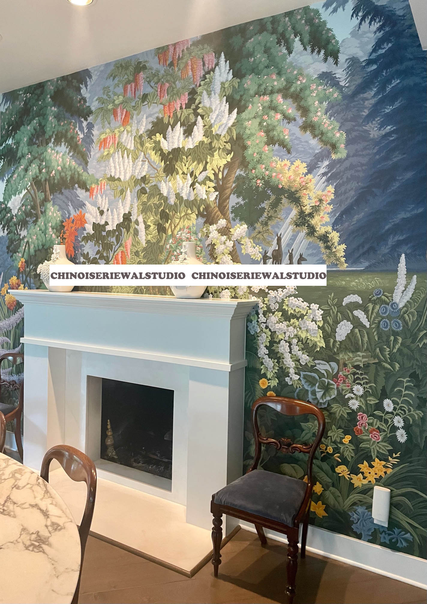 Landscape Wallpaper Scenic Mural Hand Painted Panoramic Murals on ...