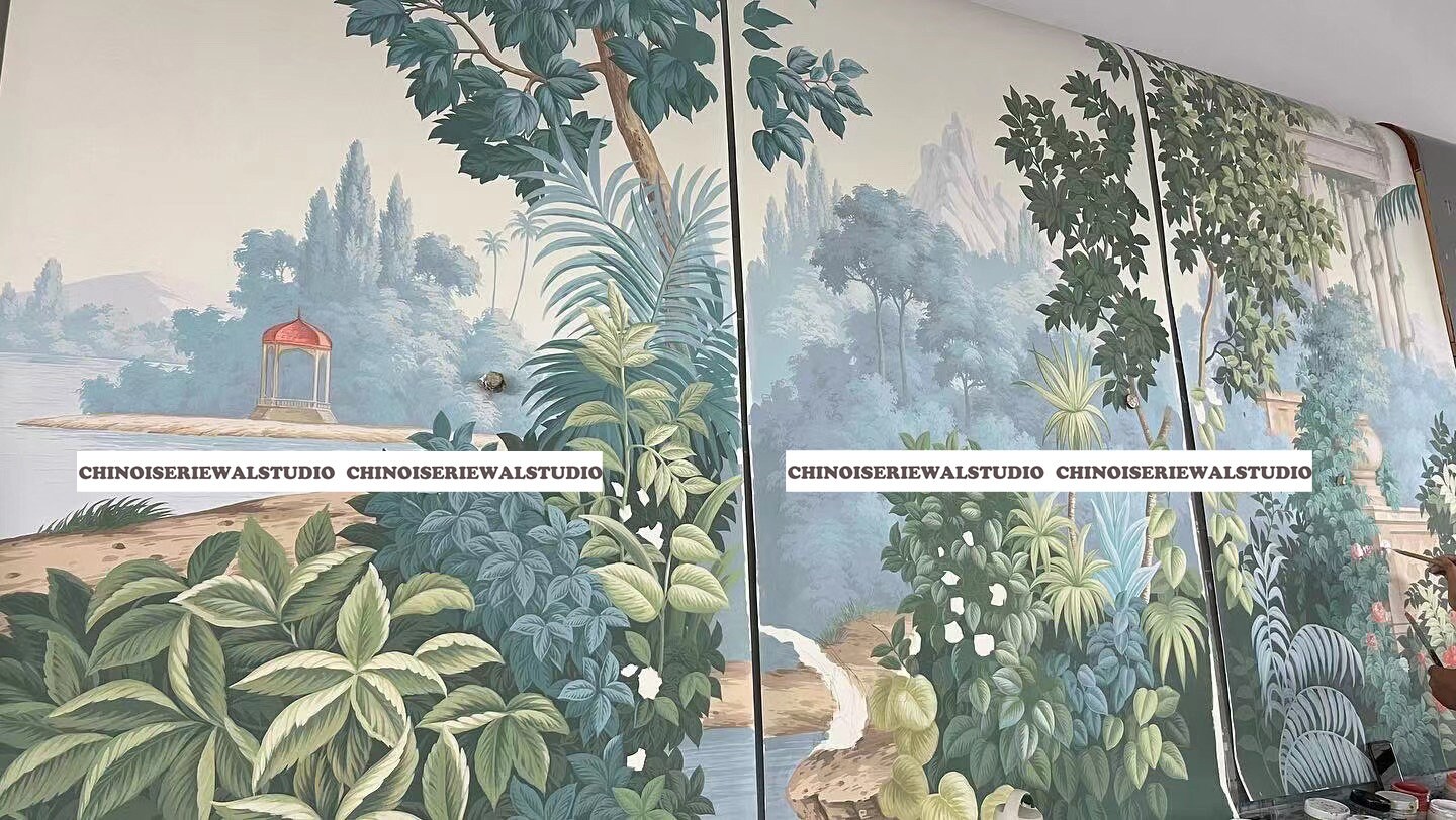 Panoramic Panels Panoramic Murals Handpainted Wallpaper on Scenic Paper ...