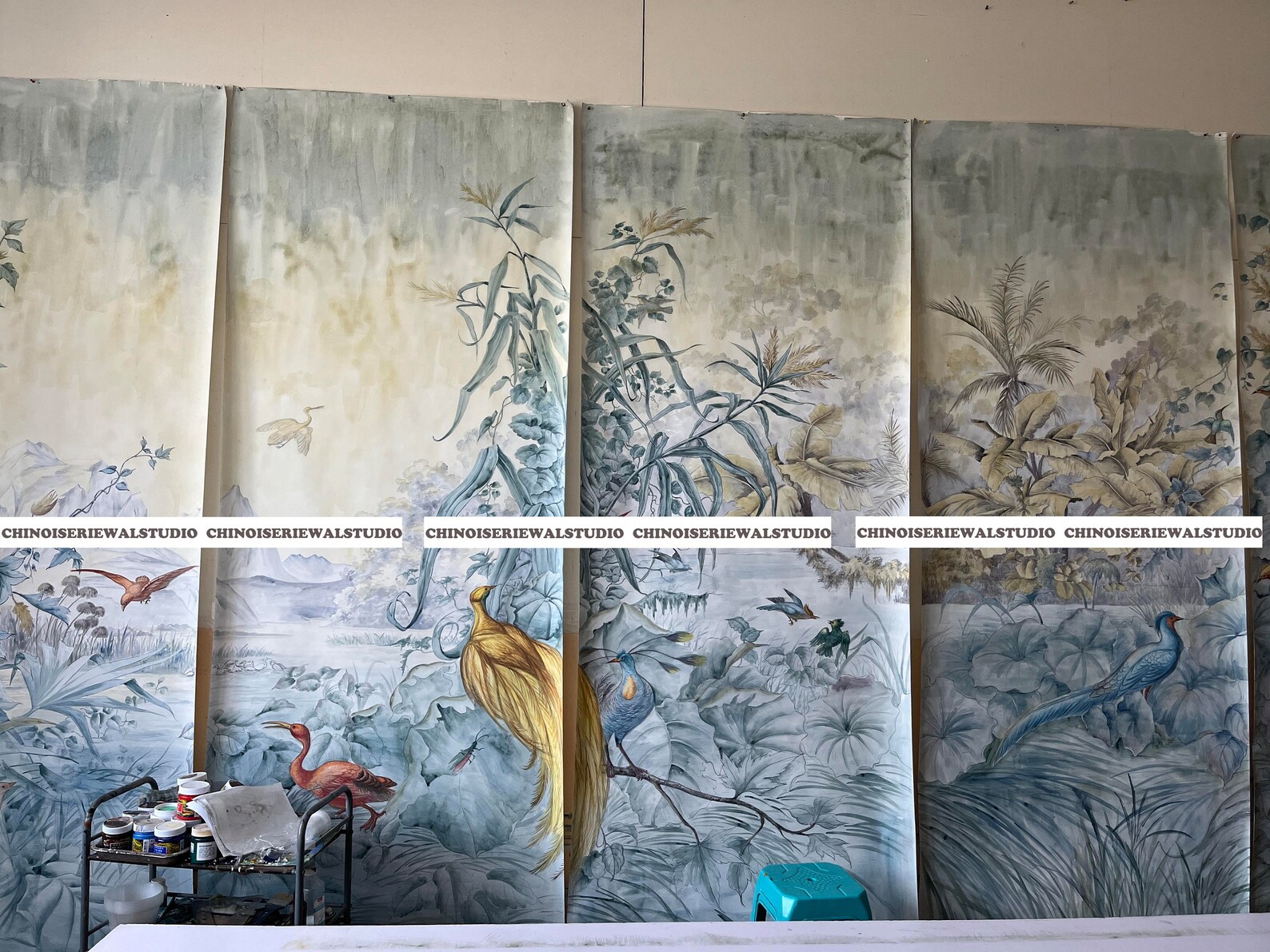 Watercolor Panoramic Murals | Hand Painted Landscape Wallpapers on ...