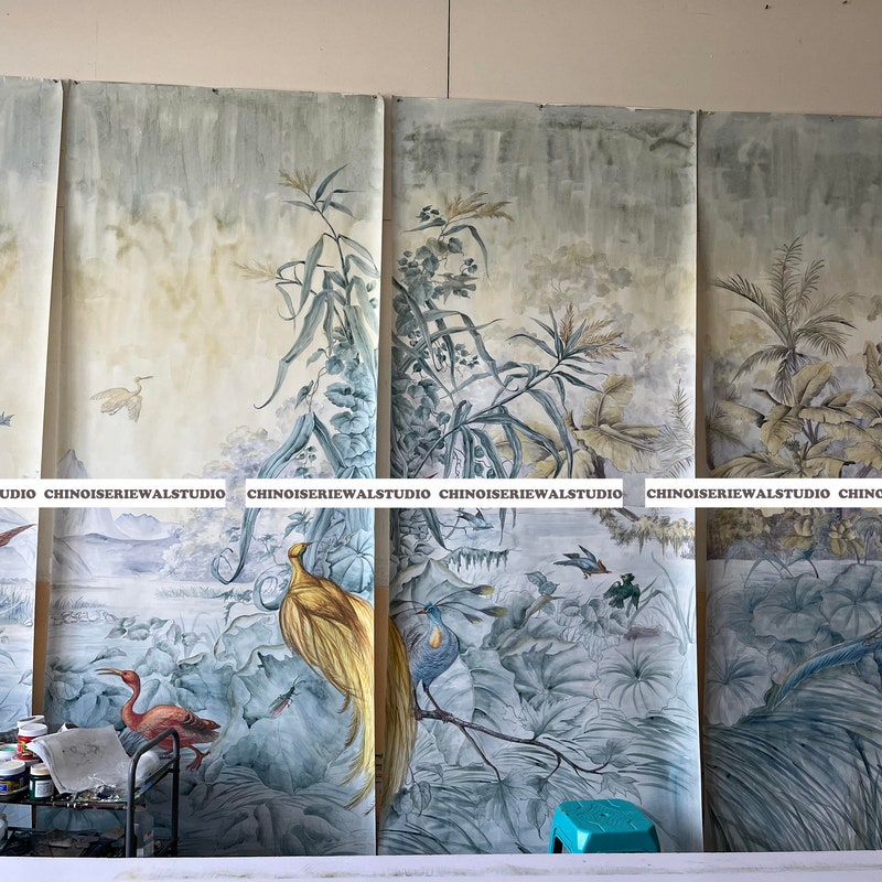 Hand Painted Wallpaper Murals - Etsy