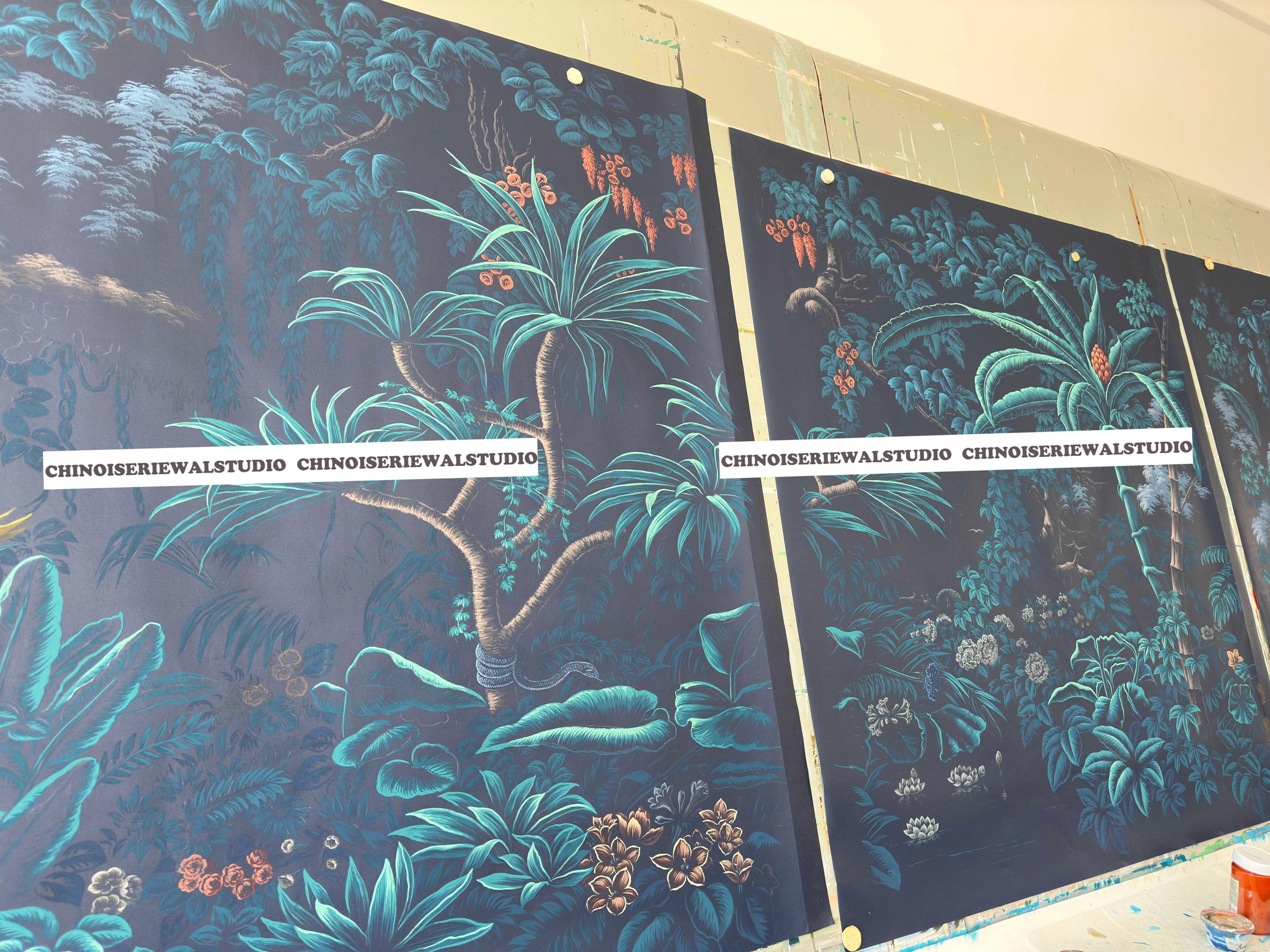 Panoramic Murals Landscape Wallpaper Hand Painted Artworks | Dining ...