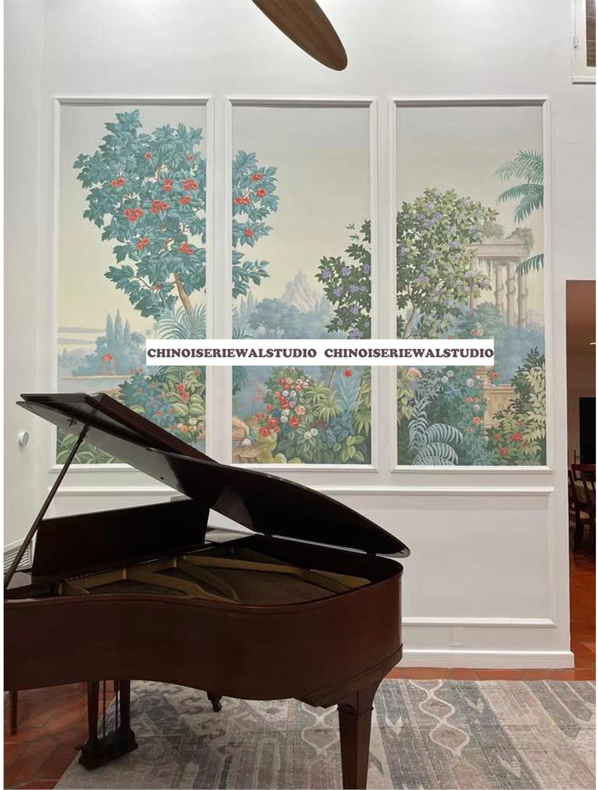 Panoramic Panels Panoramic Murals Handpainted Wallpaper on Scenic Paper ...
