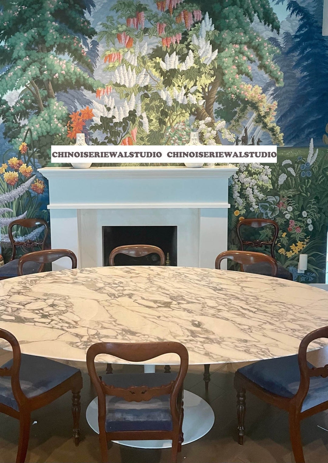 Landscape Wallpaper Scenic Mural Hand Painted Panoramic Murals on ...