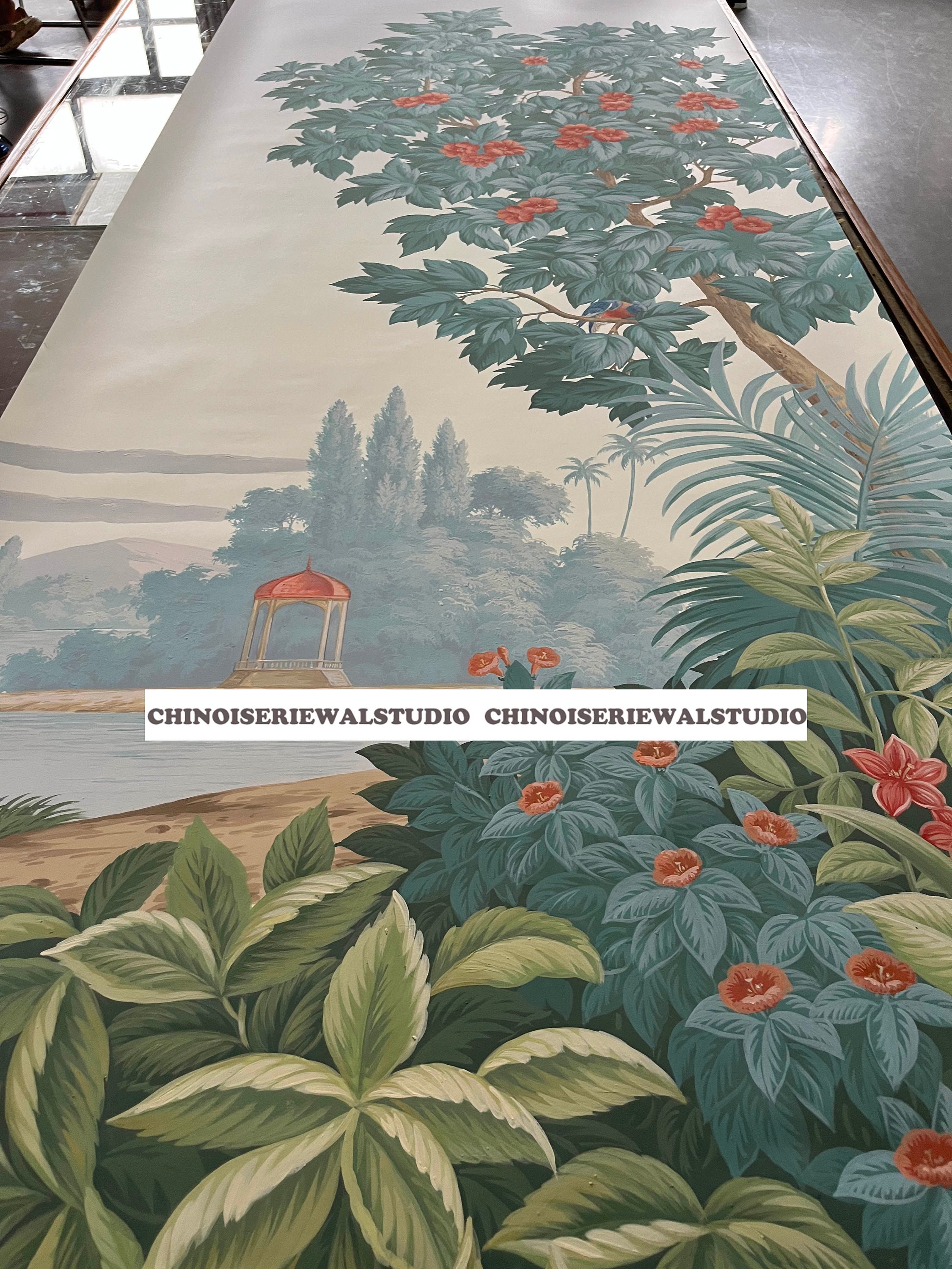 Panoramic Panels Panoramic Murals Handpainted Wallpaper on - Etsy