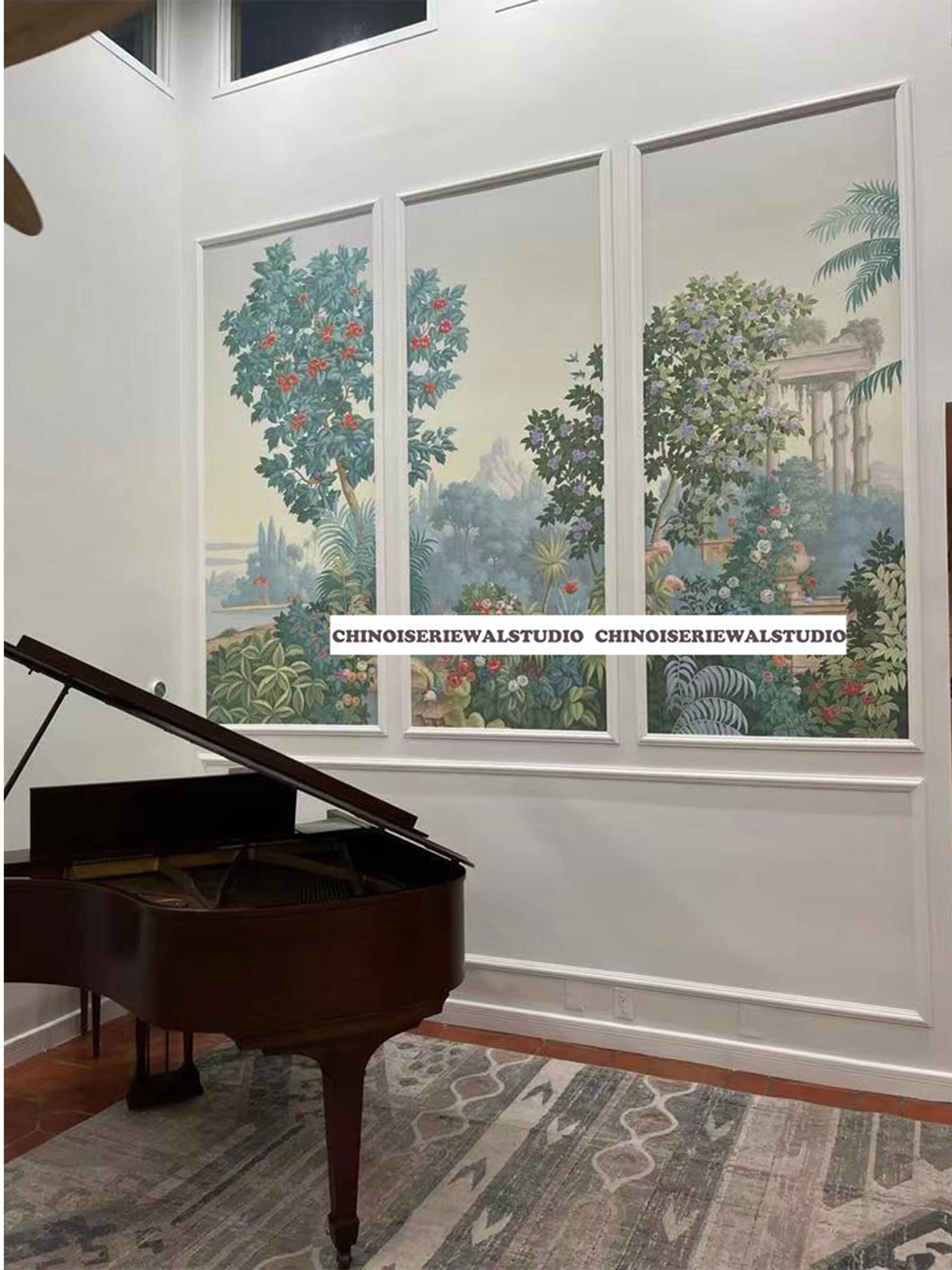 Panoramic Panels Panoramic Murals Handpainted Wallpaper on Scenic Paper ...