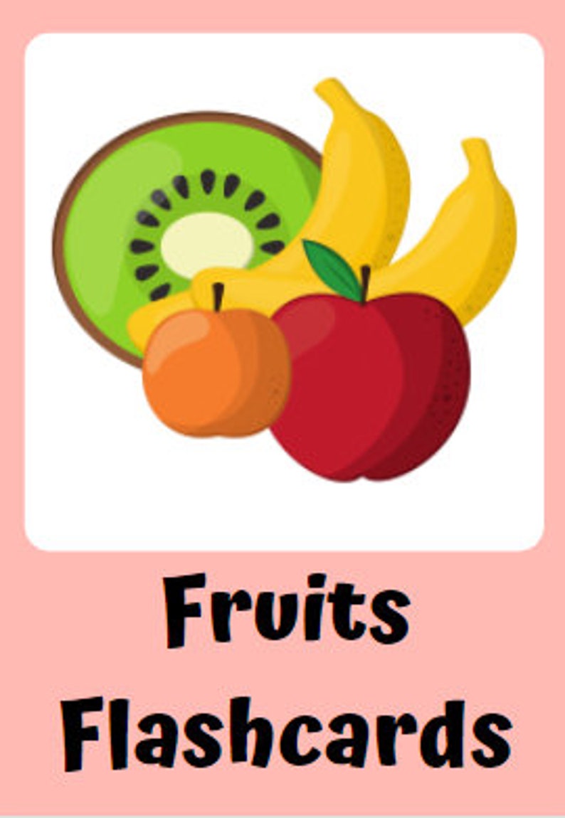 Fruit Flashcards, Learning and Development Cards, Toddler Teaching ...