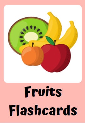 Fruit Flashcards, Learning and Development Cards, Toddler Teaching ...