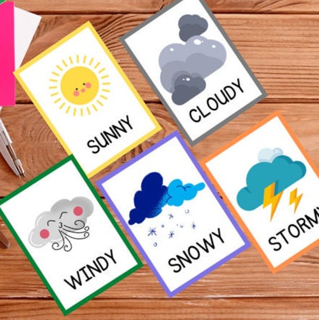 Weather Flashcards - Etsy