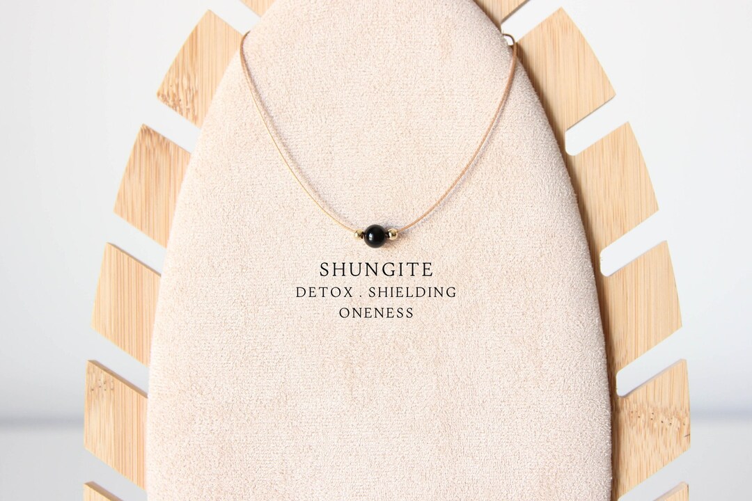 6mm Shungite Single Bead Boho Necklace Crystal Jewelry - Etsy