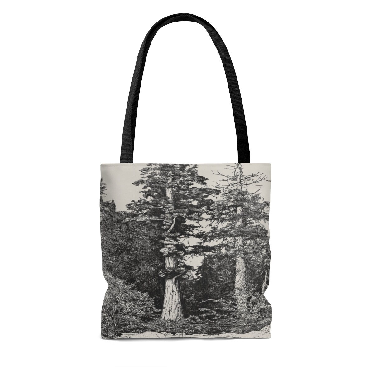 Enchanted Forest Tote Bag: Vintage Tree Sketch Shoulder Bag - Etsy
