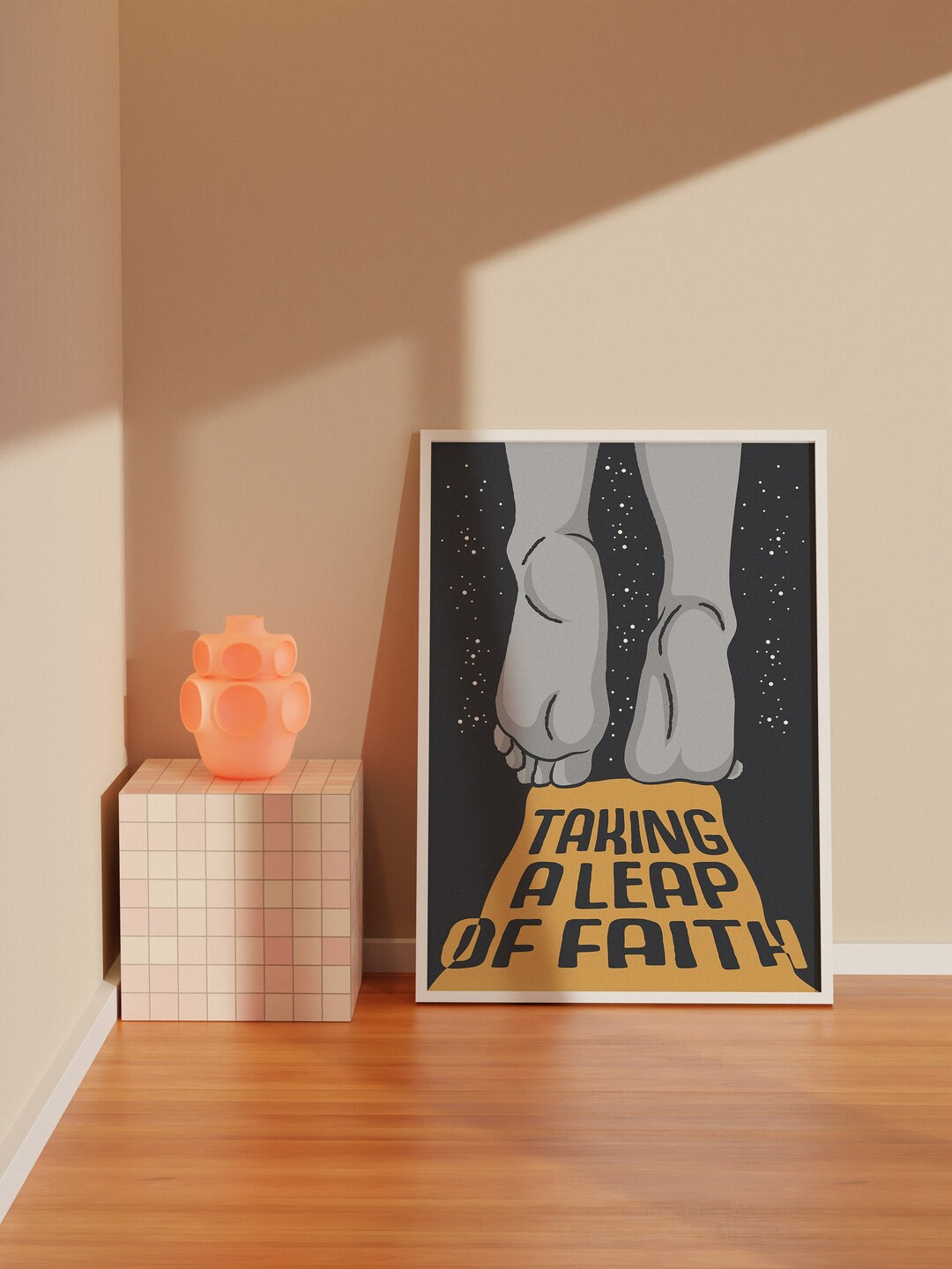 Take a Leap of Faith Vertical Poster: Spiritual Motivational Wall Art ...