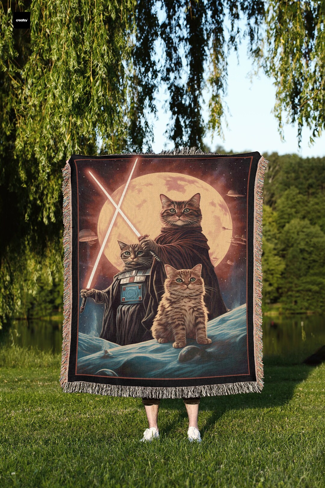 Cats Wars Woven Throw Blanket: Sci-fi Cat Lover Gift - Etsy