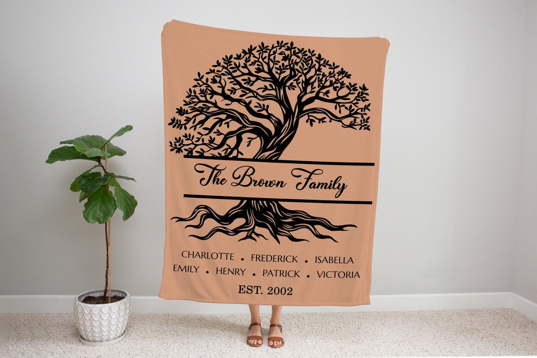 Custom Family Tree Throw, Family Name Blanket for Unique Housewarming ...