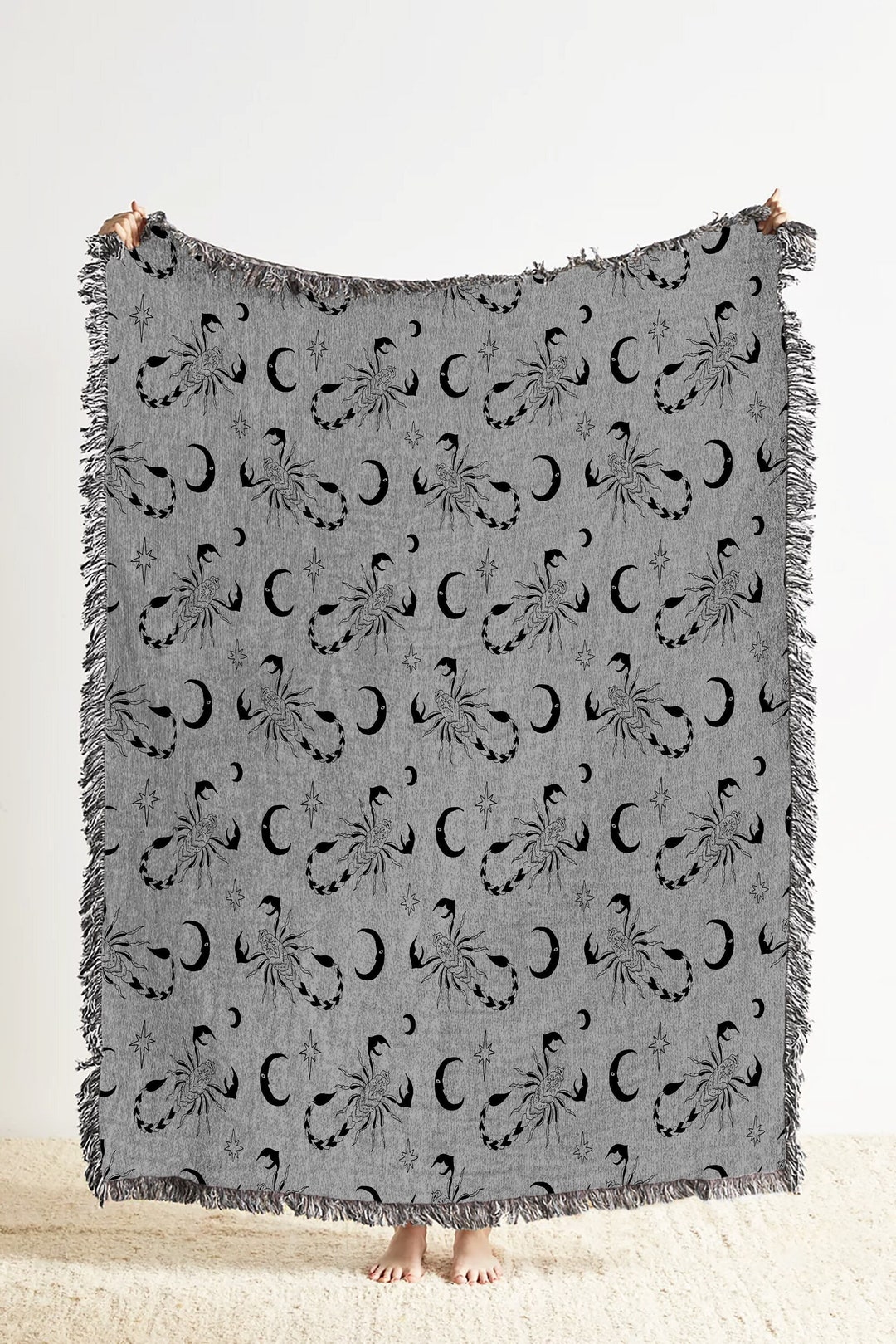 Celestial Scorpion Woven Throw Blanket: Woven Tapestry and Witchy ...