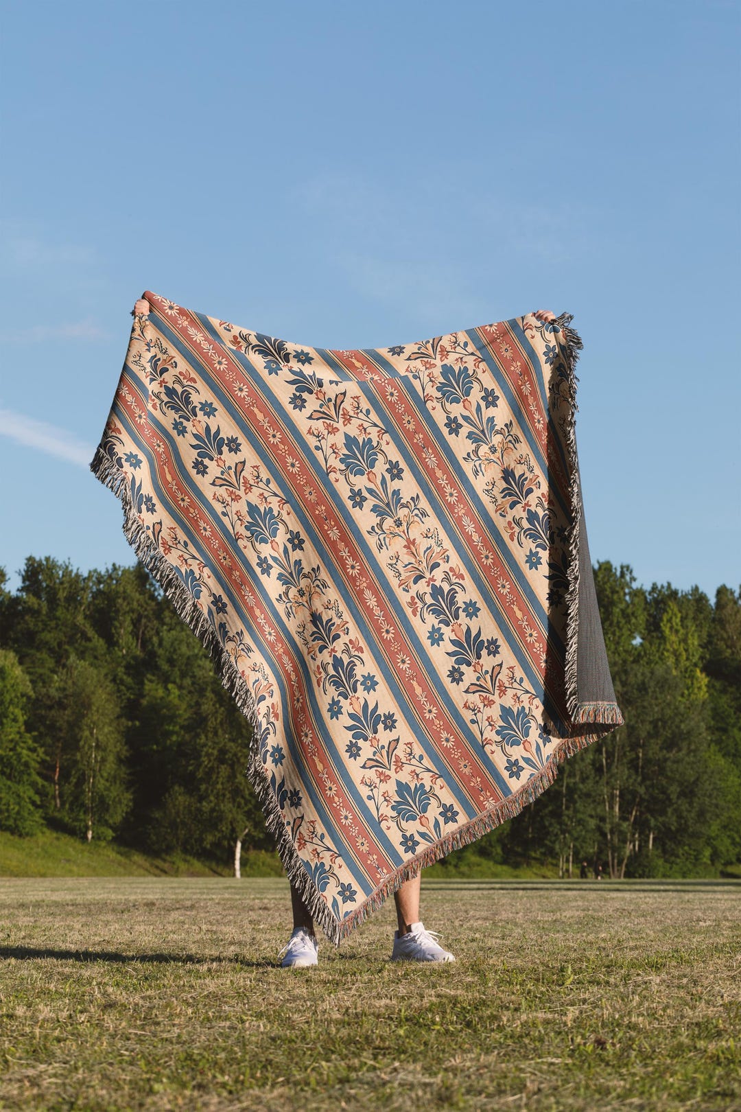 Stripe Pattern Throw | Medieval Renaissance Tapestry Blanket | Viking ...
