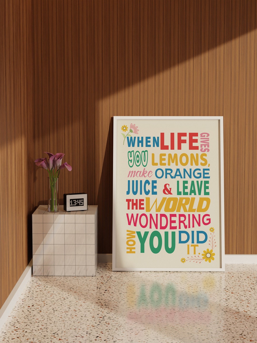 Life Hands You Lemons Vertical Poster: Colorful Motivational Print and ...