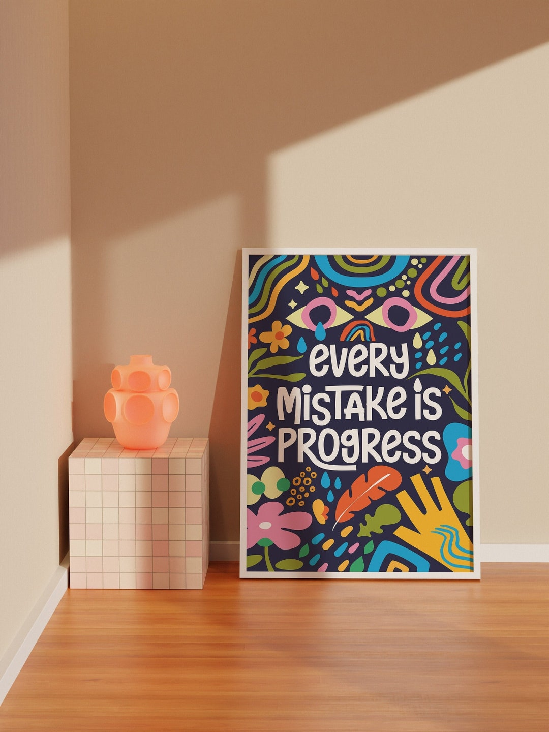 Every Mistake is Progress Vertical Poster: Colorful Motivational Art ...