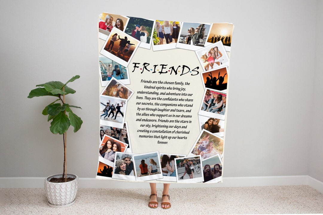 Personalized Best Friend Photo Blanket, Bestie Photo Collage Gift for ...