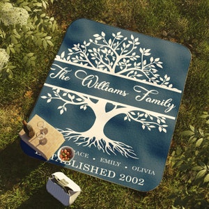 Personalized Family Tree Throw | Custom Monogram Blanket for ...